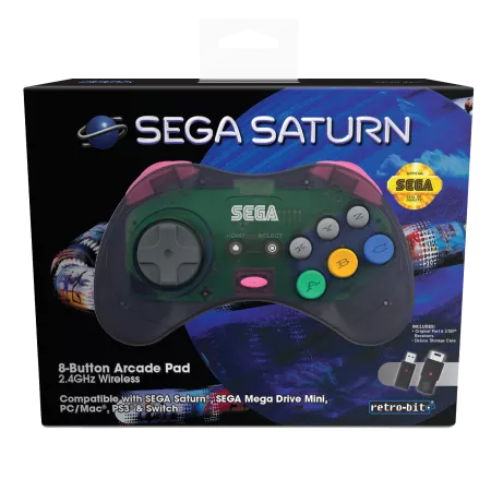 Retro-Bit SEGA Saturn-Controller (Wireless, 2.4GHz)